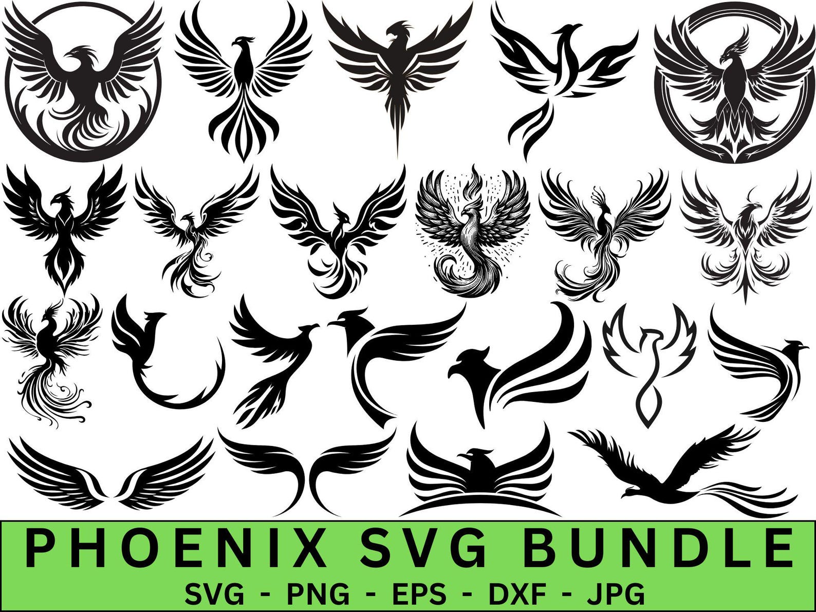 Phoenix SVG Bundle,bird Svg,phoenix Vector,phoenix Wings Svg,phoenix ...