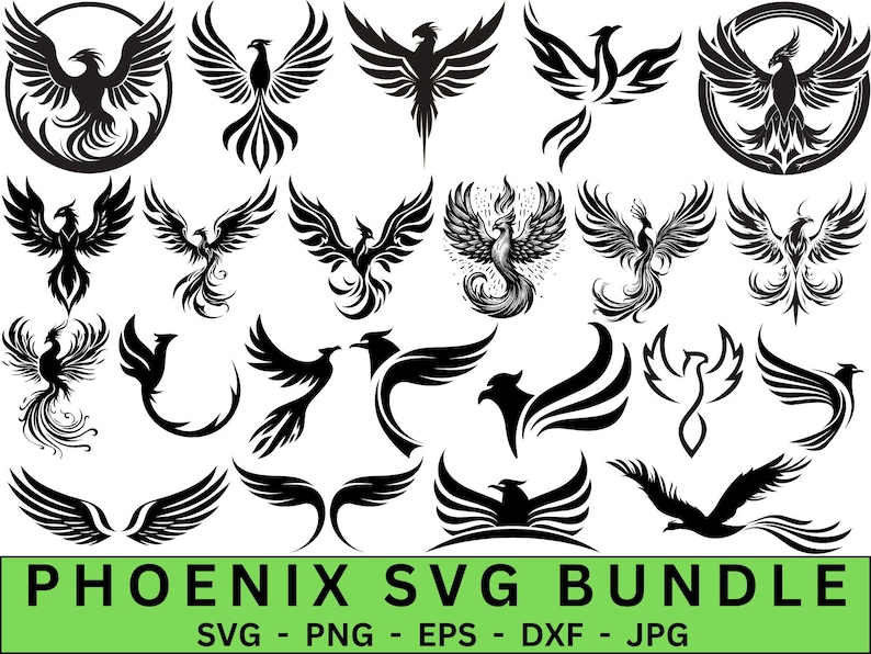 Phoenix SVG Bundle,bird Svg,phoenix Vector,phoenix Wings Svg,phoenix ...