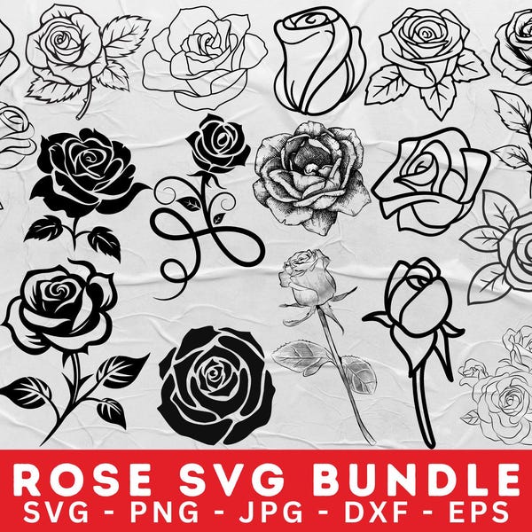 Rose Svg - Etsy