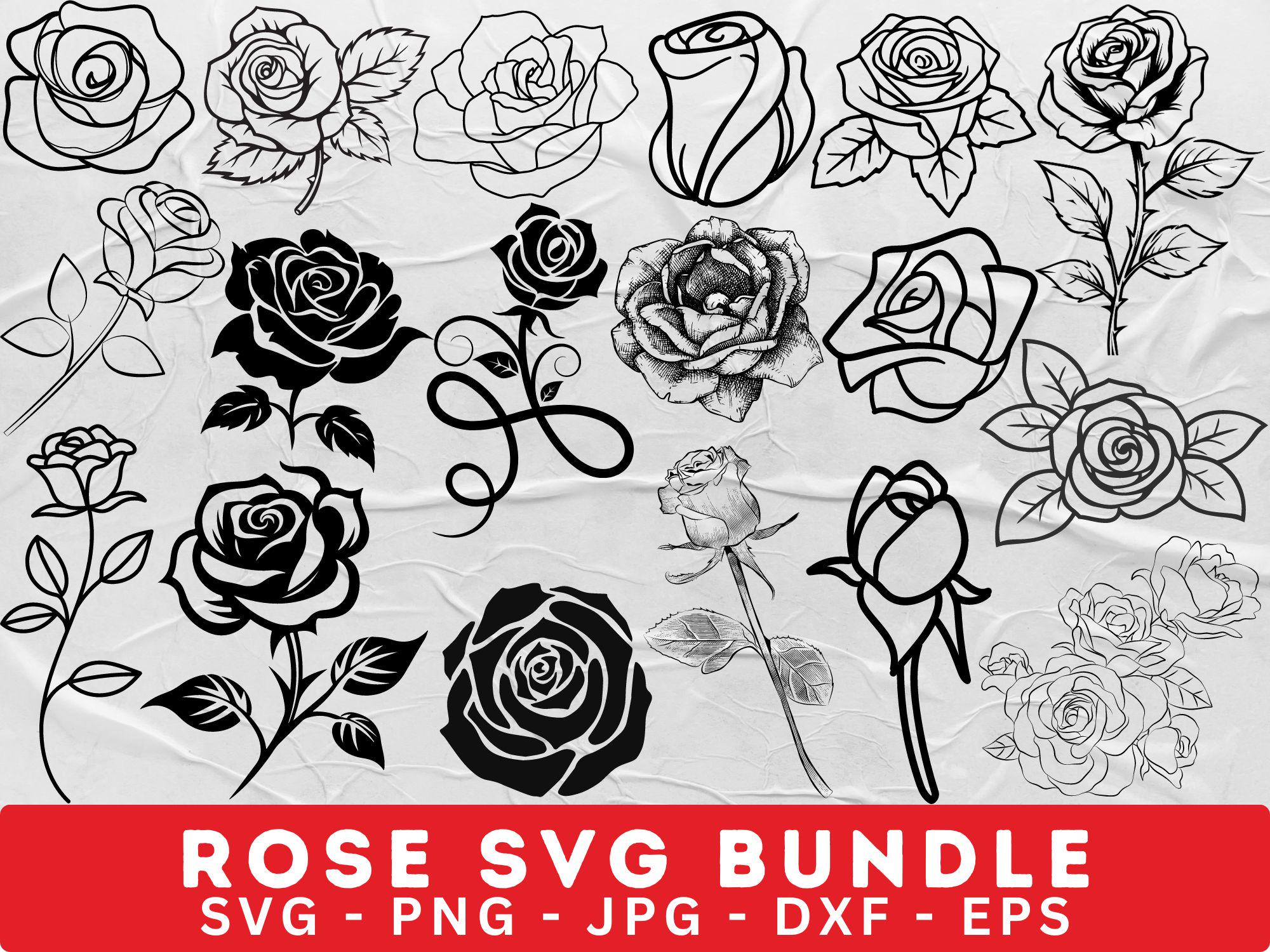 Roses SVG Bundle,flower Svg,rose Svg,svg Files for Cricut,rose Bundle ...