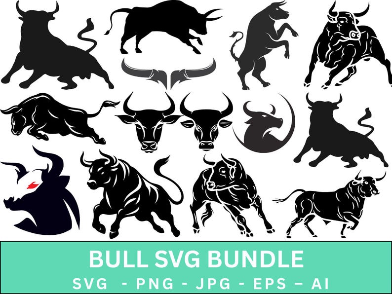 Bull SVG, Bull PNG Bundle, Bull Clipart,bull Silhouette Svg, Bull Clip ...