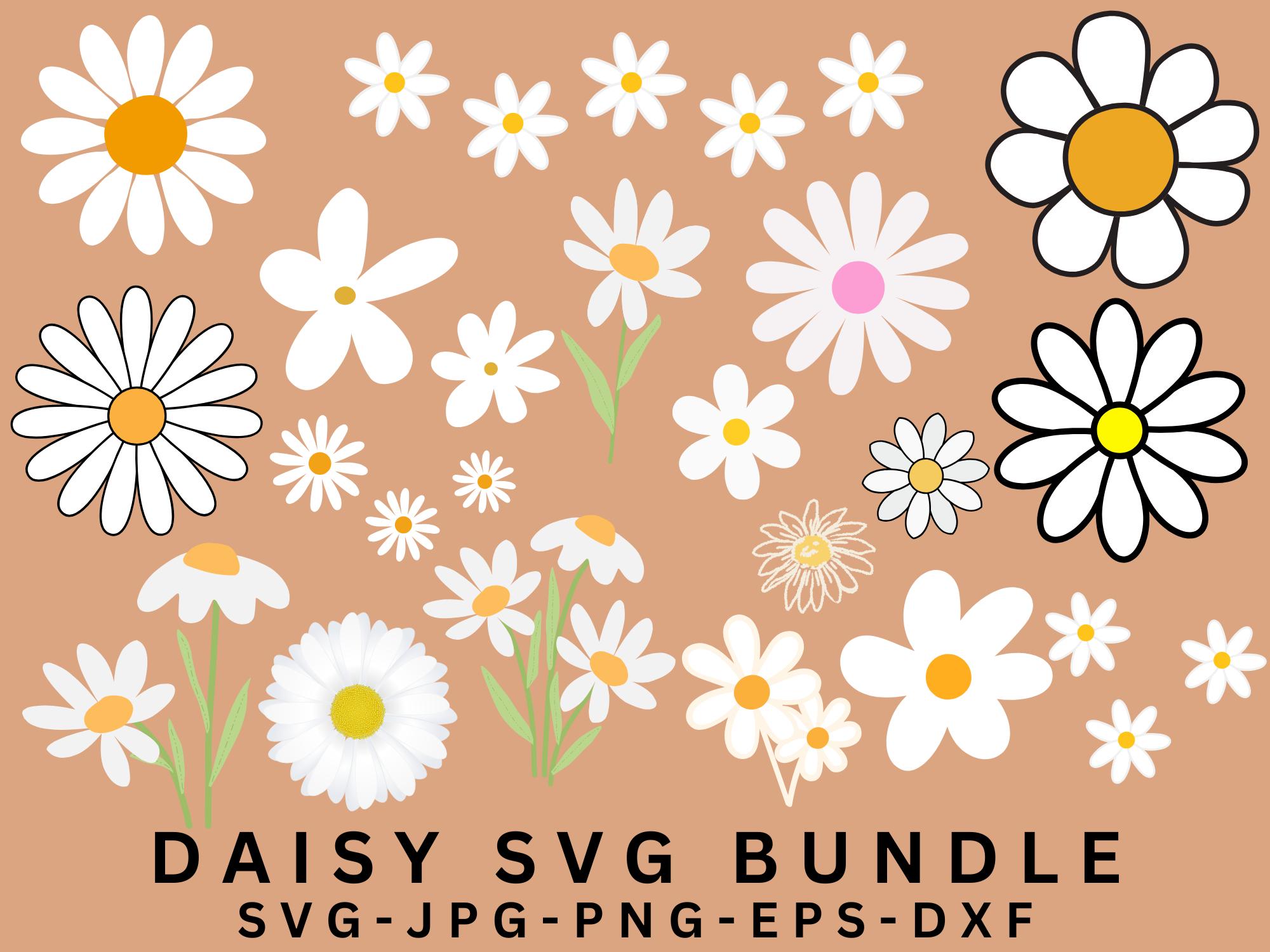 Daisy Svg Bundle,daisy Svg,daisy Flowers Svg,retro Flower Cut File ...