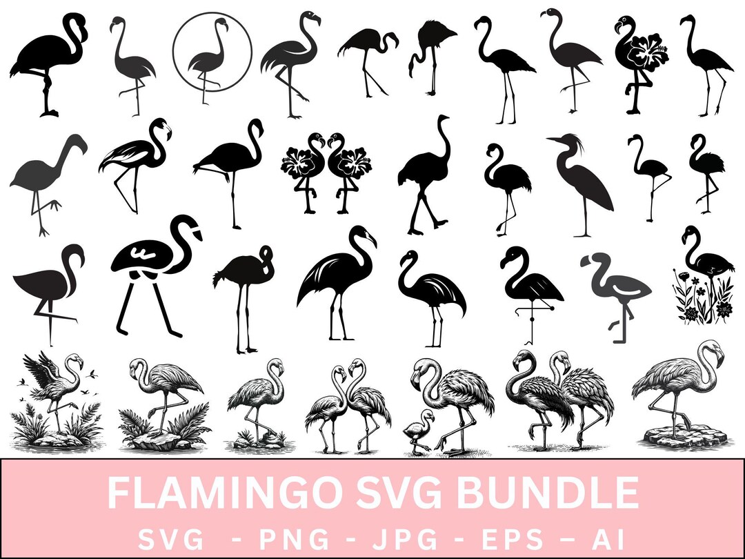 FLAMINGO SVG Bundle,flamingo Cut Files,flamingo Silhouette,flamingo ...