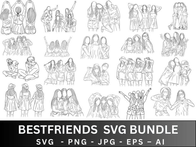 Friends SVG Bundle, Friendship Clipart, Cut Files (digital File) - Etsy