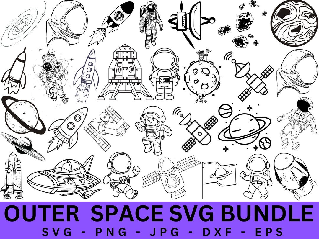 Outer Space SVG Bundle, Planets, Rocket Clipart (digital Download) - Etsy