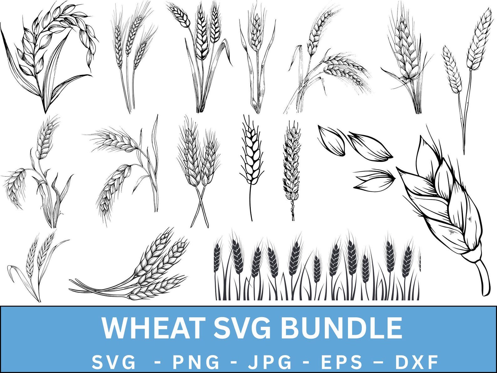 Wheat Svg Bundle,wheat Silhouette,wheat Cricut,wheat Design Svg,wheat ...