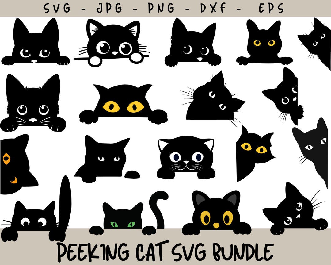 Peeking Cat Svg,peeking Svg,cut File for Cricut & Silhouette,kitten Svg ...