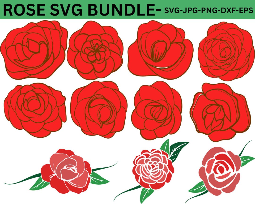 Roses SVG Bundle,roses SVG Bundle,rose Png Bundle,rose Silhouette Svg ...