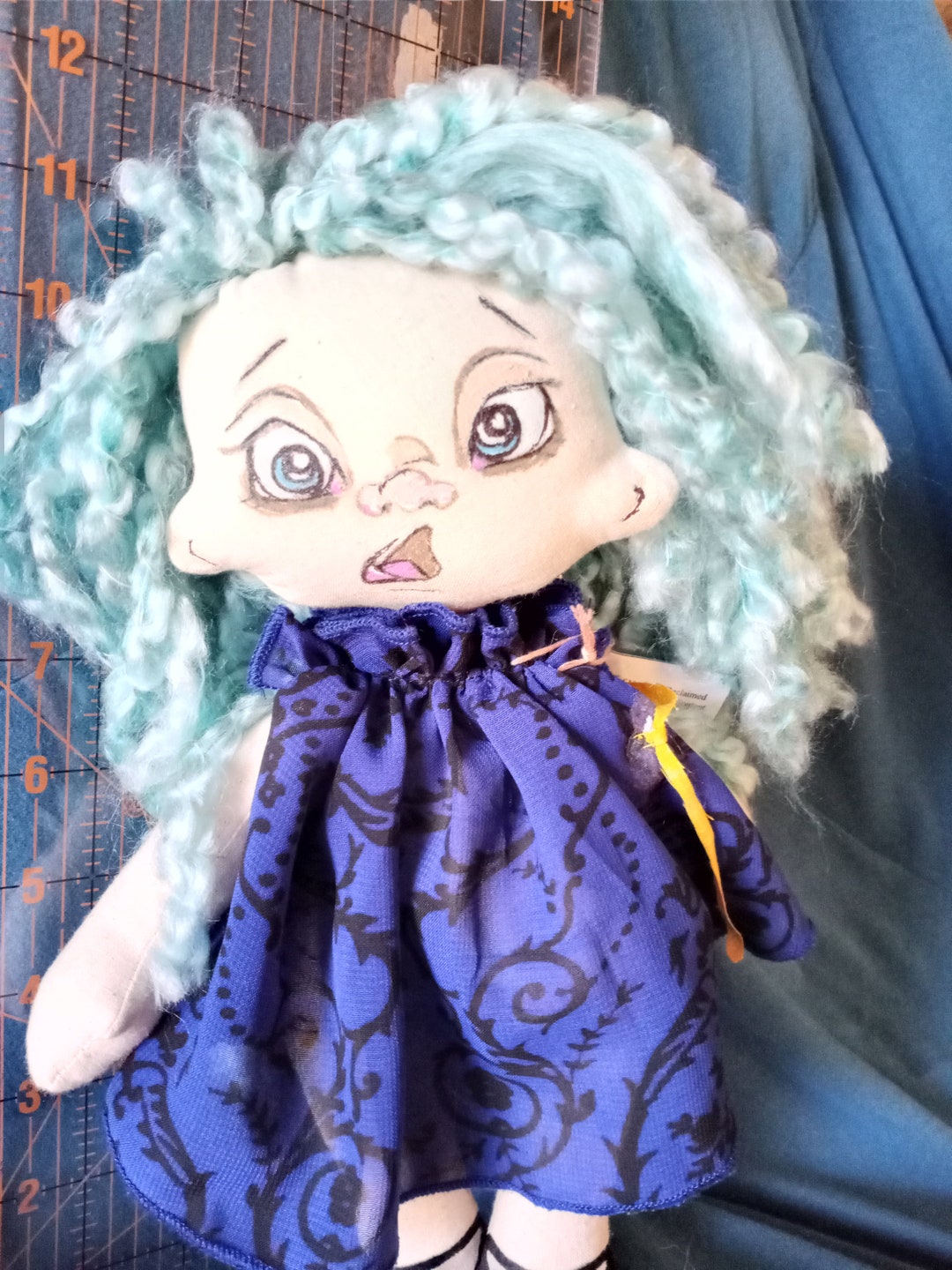 Blue Chunky Haired Doll Becomes Mermaid Approximately Just Over 10 ...