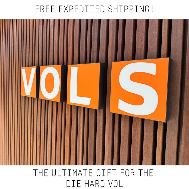 Tennessee VOLS Stadium Letters – Big Orange Wall Art for Game Room, Man ...