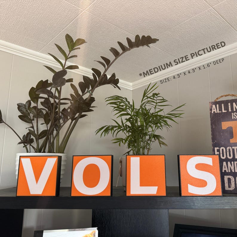 Tennessee Volunteers VOLS Letters (dorm Room, Man Cave, Bar Room ...