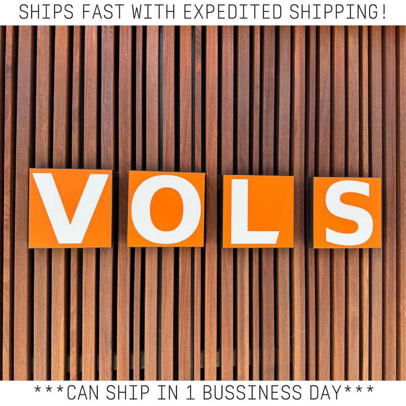 Tennessee VOLS Stadium Letters – Big Orange Wall Art for Game Room, Man ...