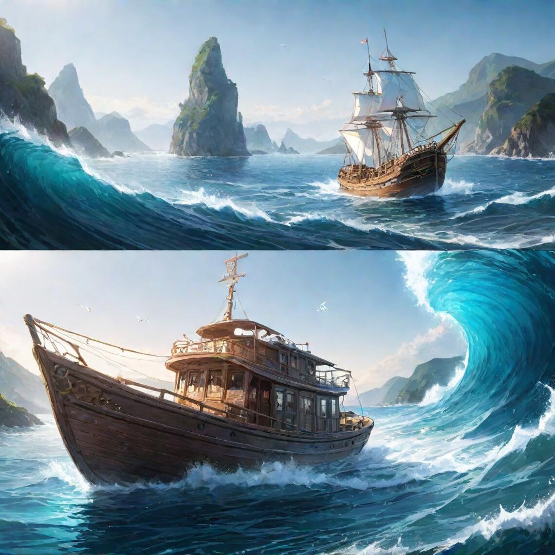 Anime Boat Fishing Scenes 32 PNG Printable Digital Design Bundle Custom ...