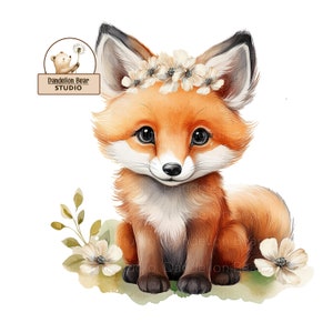 Watercolor Baby Woodland Animal Clipart Set | 20 Commercial Use PNG ...