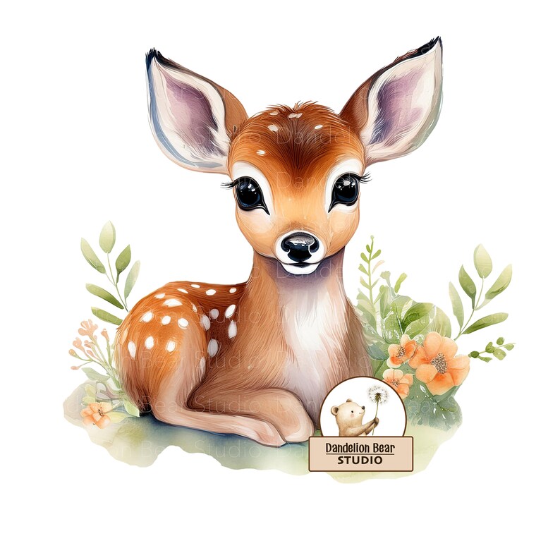 Watercolor Baby Woodland Animal Clipart Set | 20 Commercial Use PNG ...