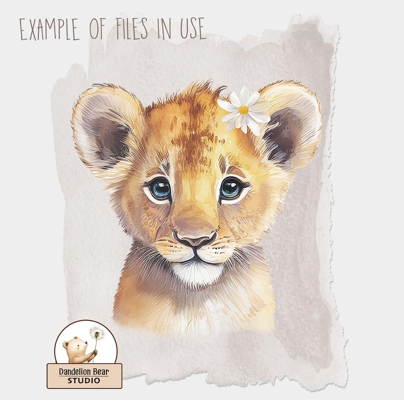 Watercolour Baby Lion Cub Safari Animal Clip Art | Cute African Animal ...