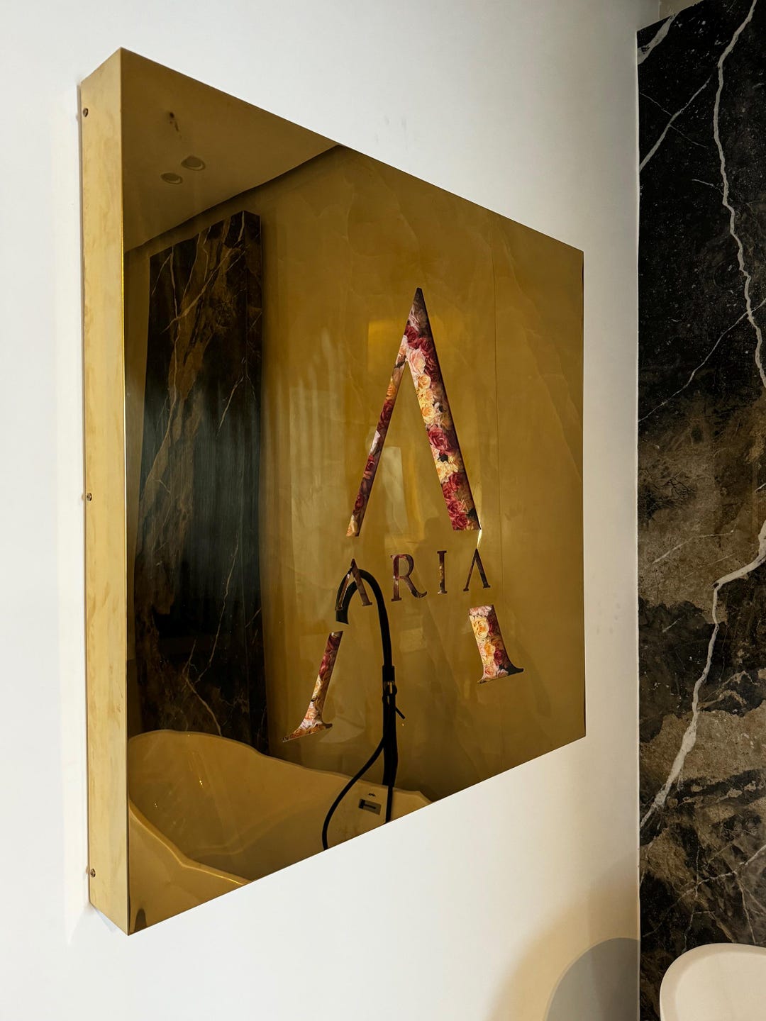 Custom Luxury Wall Art Gold Mirror Box With Decorative Flowers, Deep 3D ...