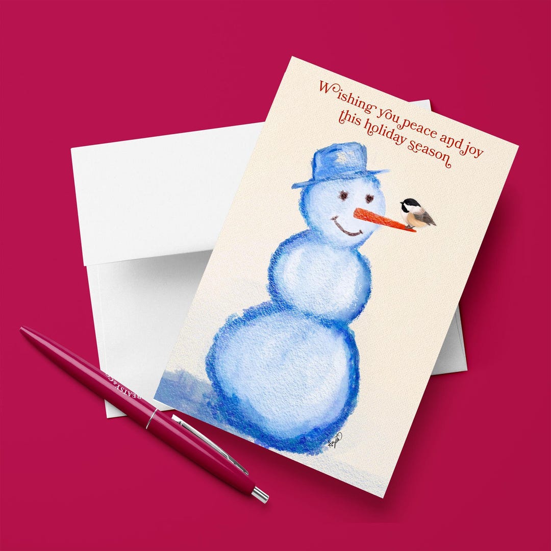 Personalized Snowman Holiday Card Design Christmas Stationery Gift Idea ...