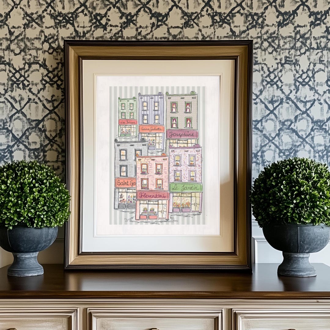 Whimsical Artwork Paris Line Drawing Shop Illustration Painting Paris ...