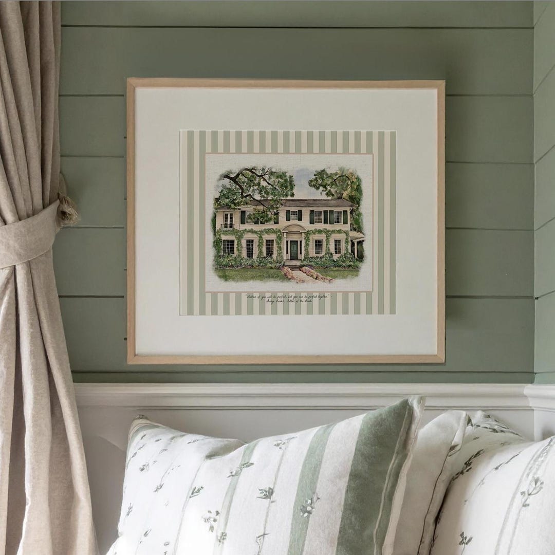 Father of the Bride Print Watercolor Wall Art Banks House Illustration ...