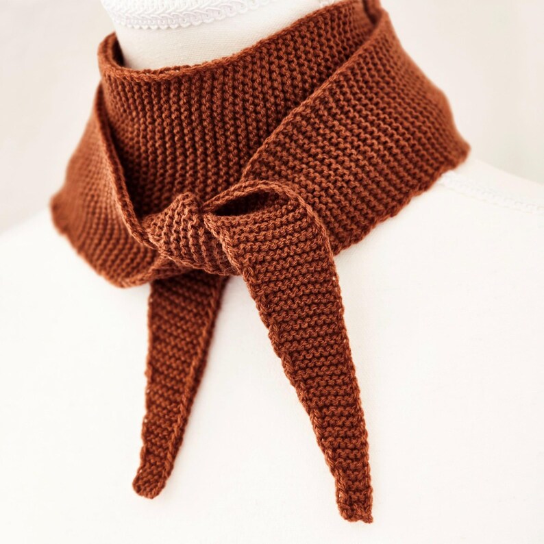 Cinnamon Brown Sophie Scarf V1 | Small Knitted Scarf | Handmade Gift ...