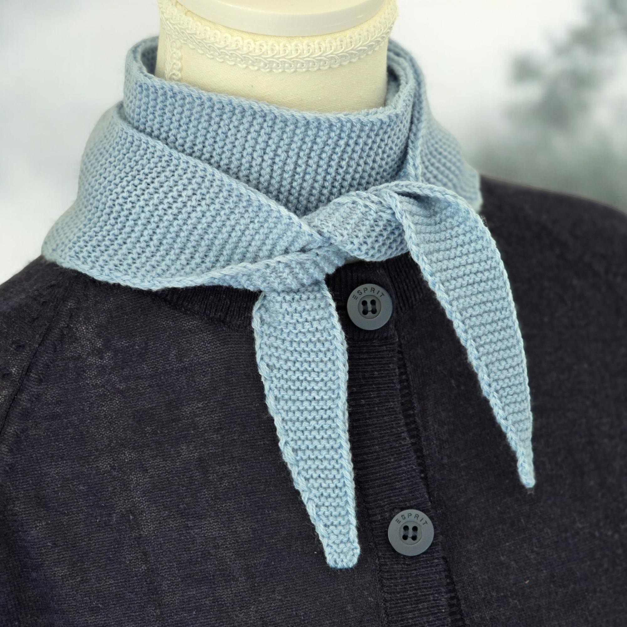 Light Blue Handknit Sophie Scarf | Small Knitted Scarf | Handmade Gift ...