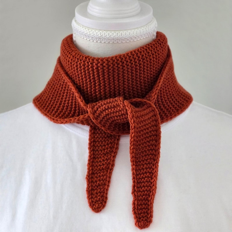 Burnt Orange Handknit Sophie Scarf V2 | Small Knitted Scarf | Handmade ...