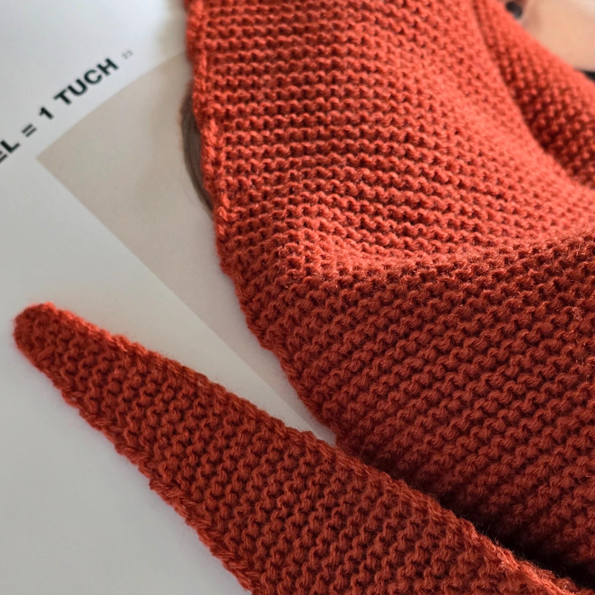 Burnt Orange Handknit Sophie Scarf V1 | Small Knitted Scarf | Handmade ...