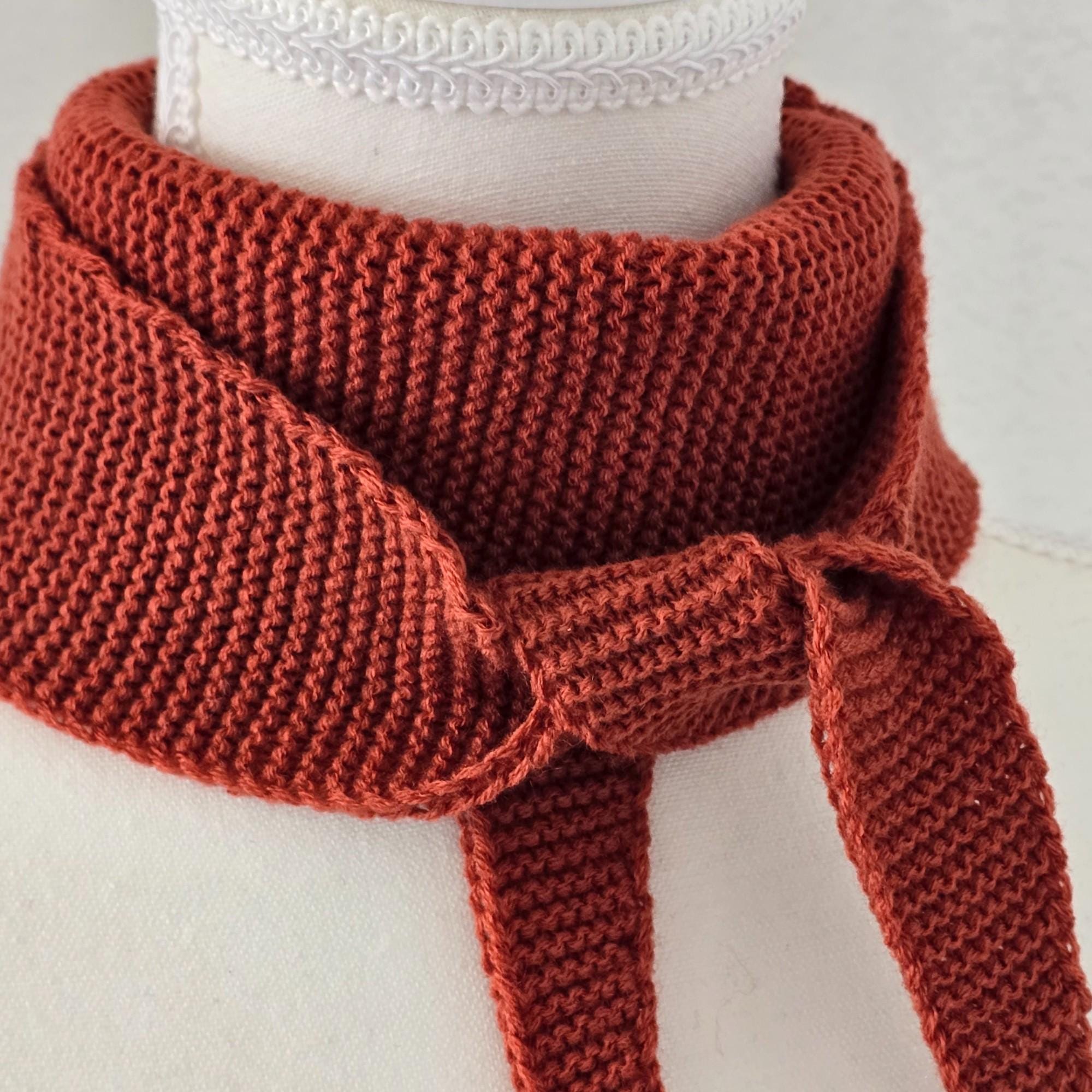 Burnt Orange Handknit Sophie Scarf V1 | Small Knitted Scarf | Handmade ...