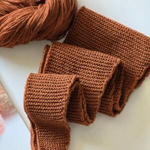 Cinnamon Brown Handknit Sophie Scarf V1 | Small Knitted Scarf ...