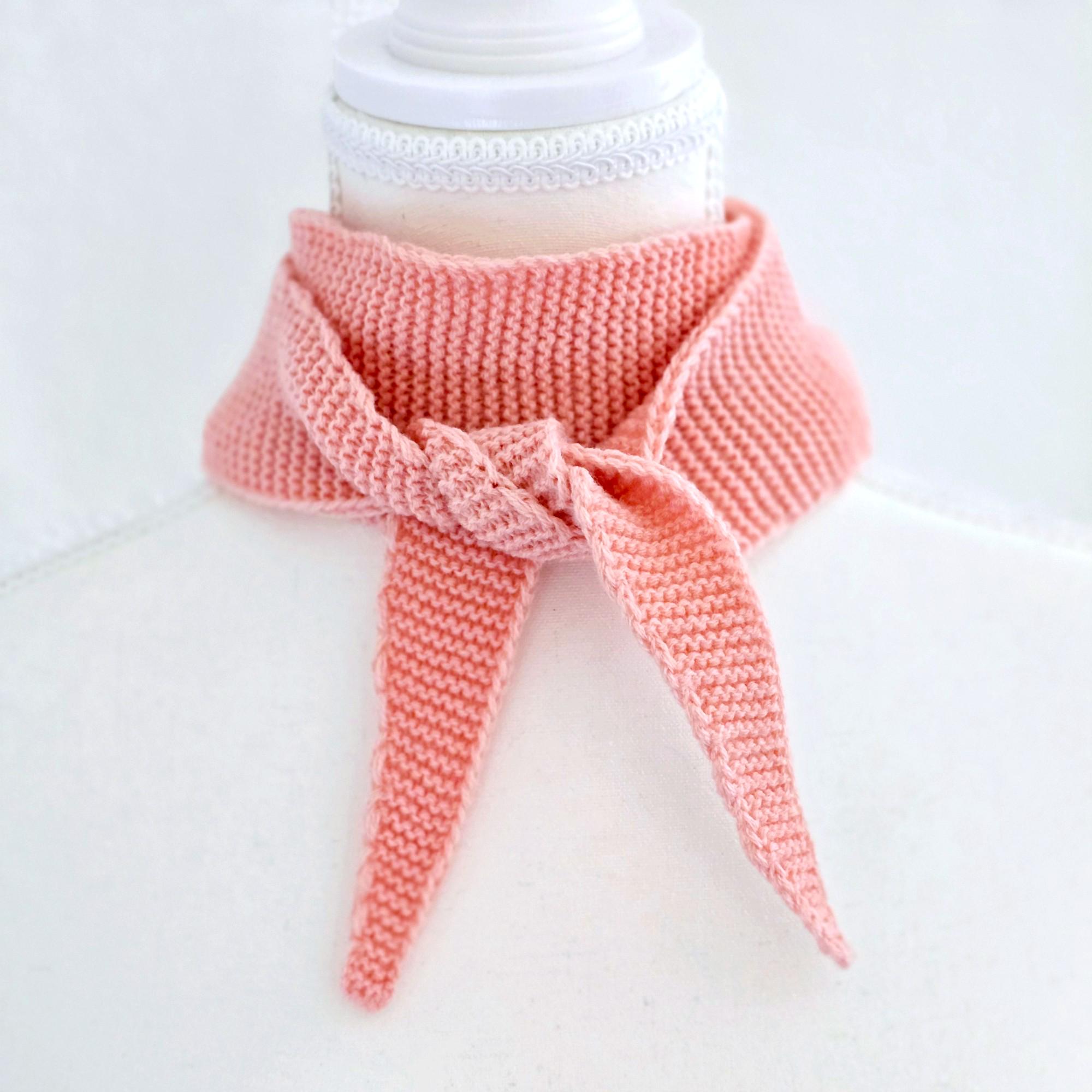 Light Pink Sophie Scarf | Knitted Scarf Skinny | Crochet Handknit Scarf ...