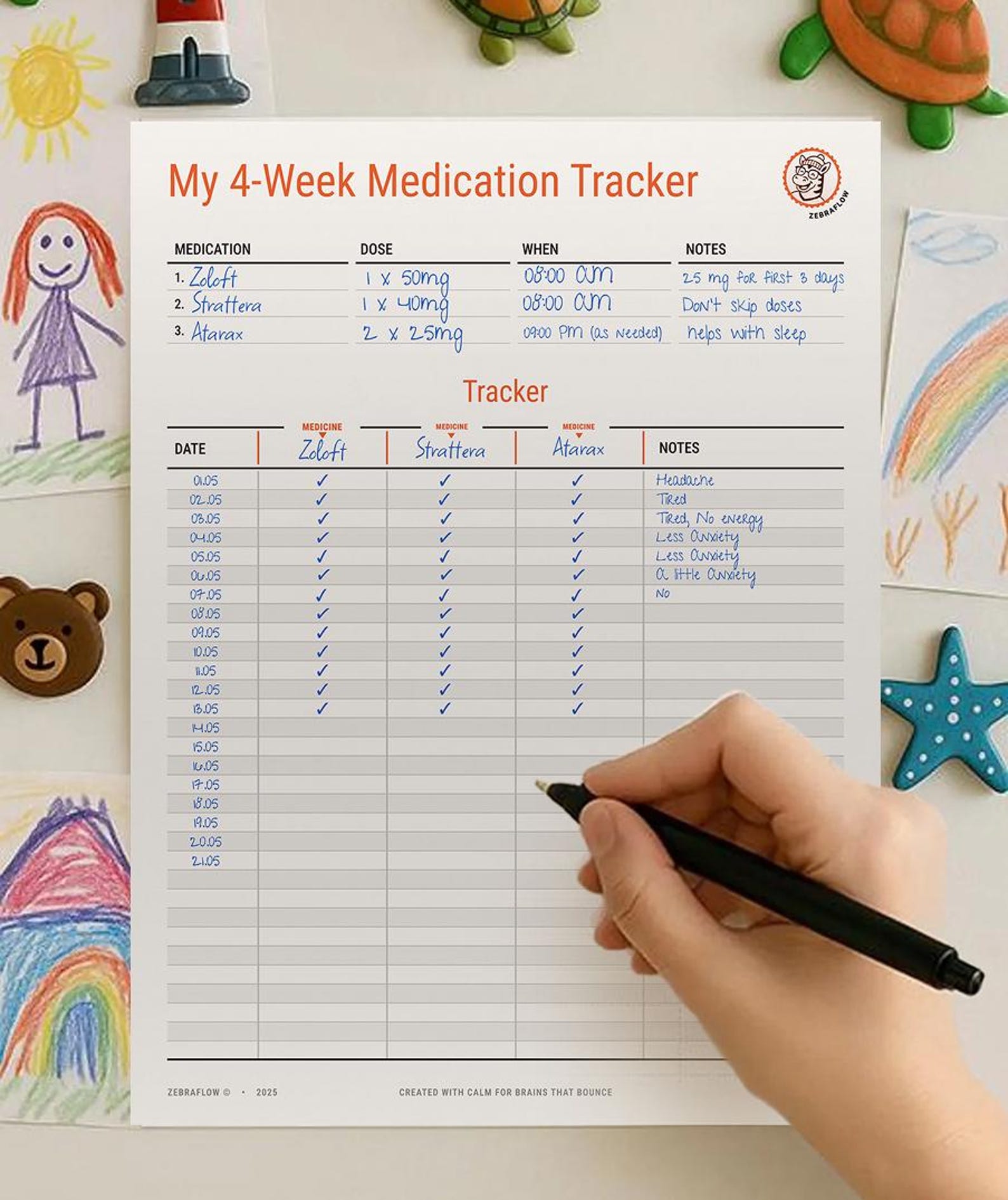 4-week Digital Medication Tracker: Printable Health Journal for ...