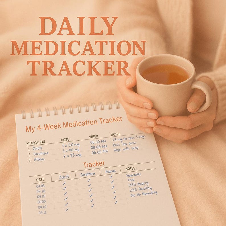 4-week Digital Medication Tracker: Printable Health Journal for ...