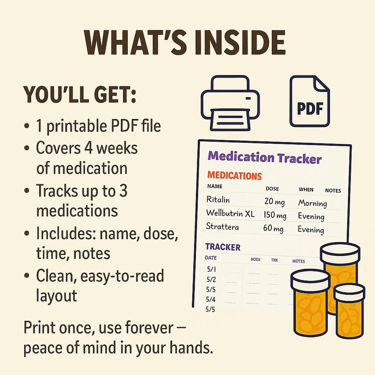 4-week Digital Medication Tracker: Printable Health Journal for ...