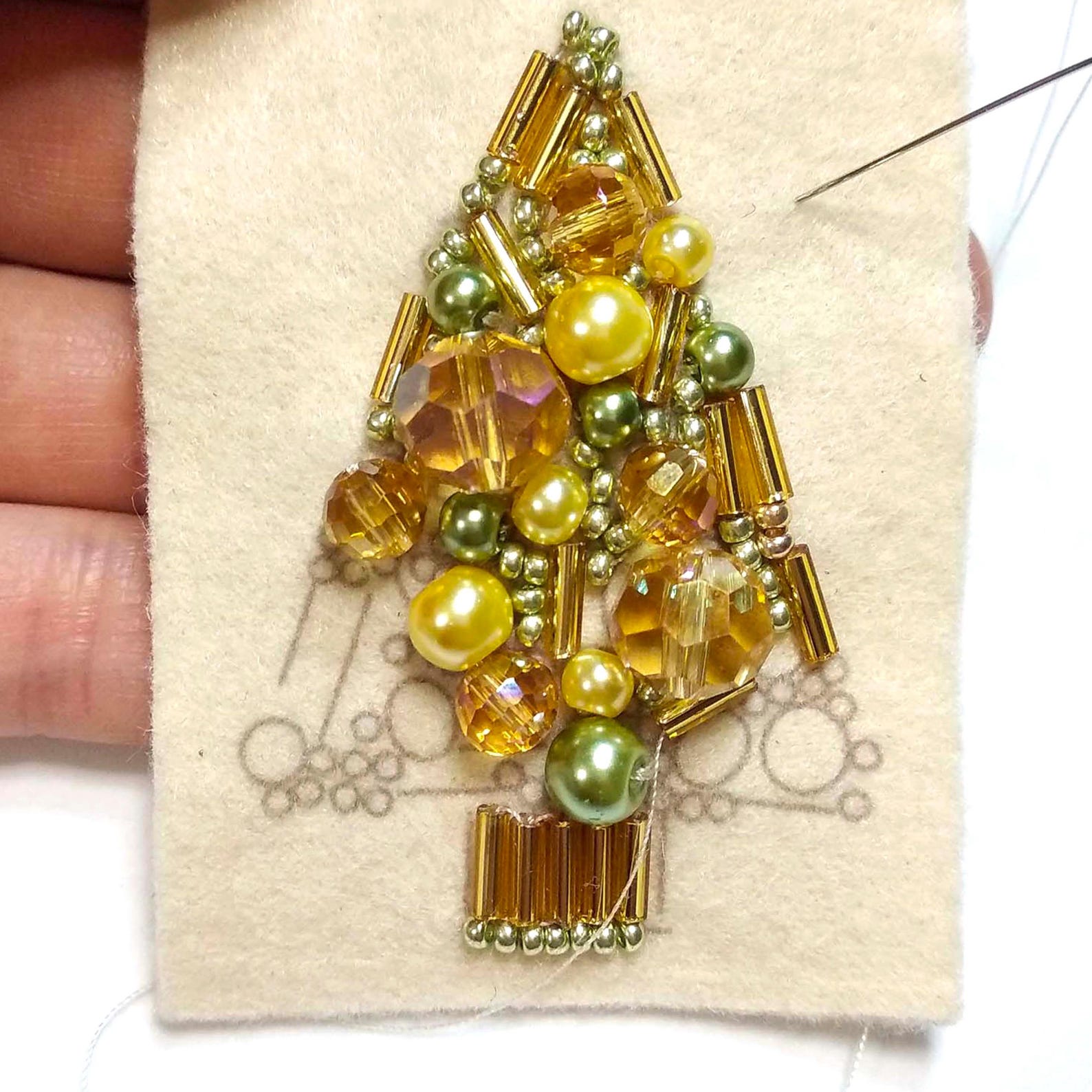 Beaded Christmas Kits - Brooch Tree, DIY Brooch Kit, Hand Embroidery - Etsy