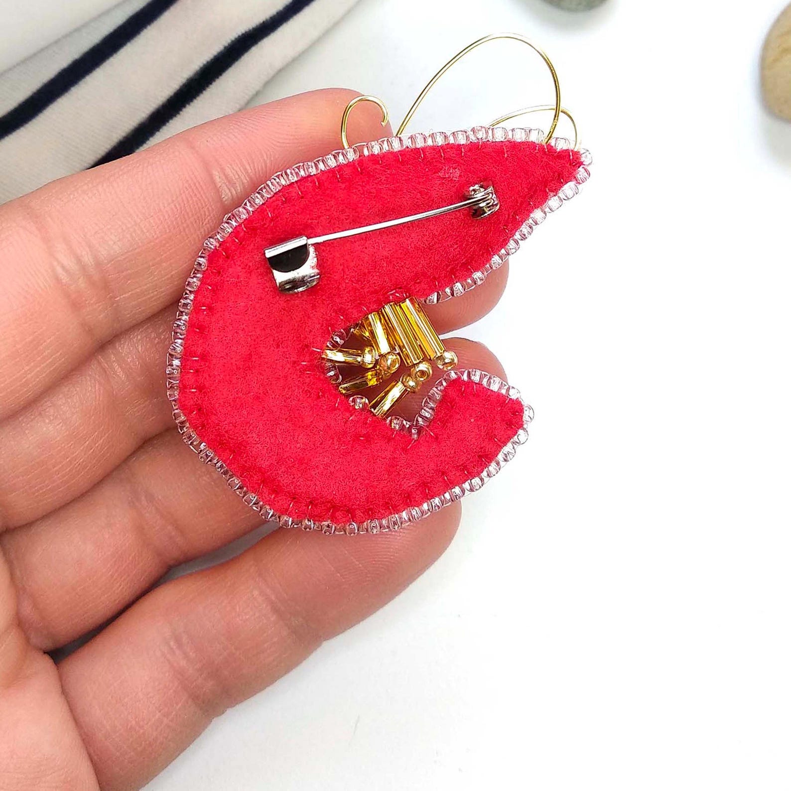 Beaded Shrimp Brooch DIY Craft Kit: Beginner Beading Project - Etsy