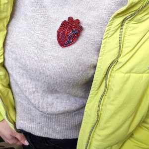 Bead Embroidery Kit, DIY Beaded Heart, Anatomical Heart, Medical Brooch ...