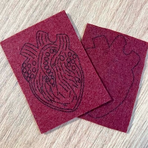 Bead Embroidery Kit, DIY Beaded Heart, Anatomical Heart, Medical Brooch ...