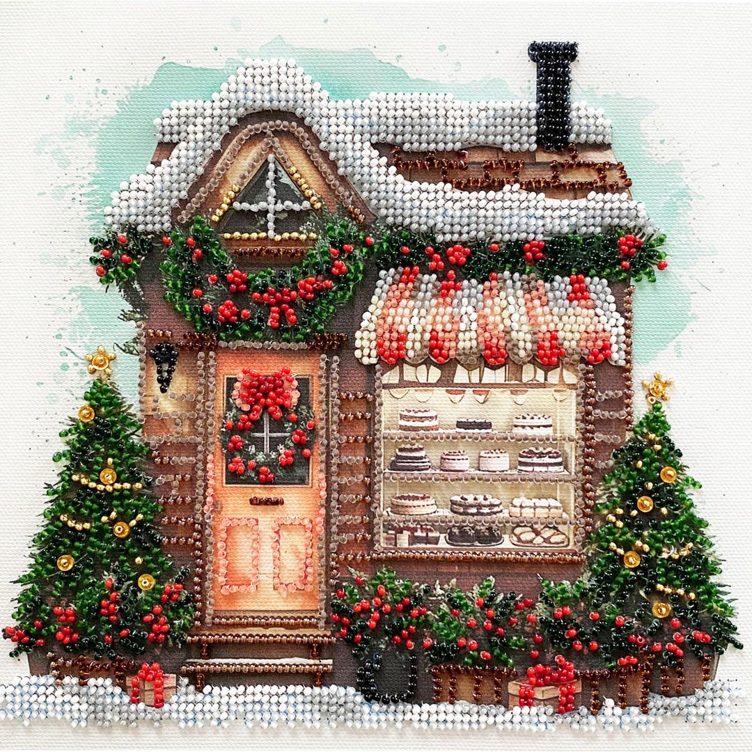 Christmas Bead Embroidery Kit – Winter Bakery DIY Beadwork With Snow ...
