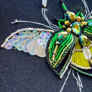 Bead Embroidery Scarab, DIY Beaded Insect, Bug Needlepoint, Craft Kit ...