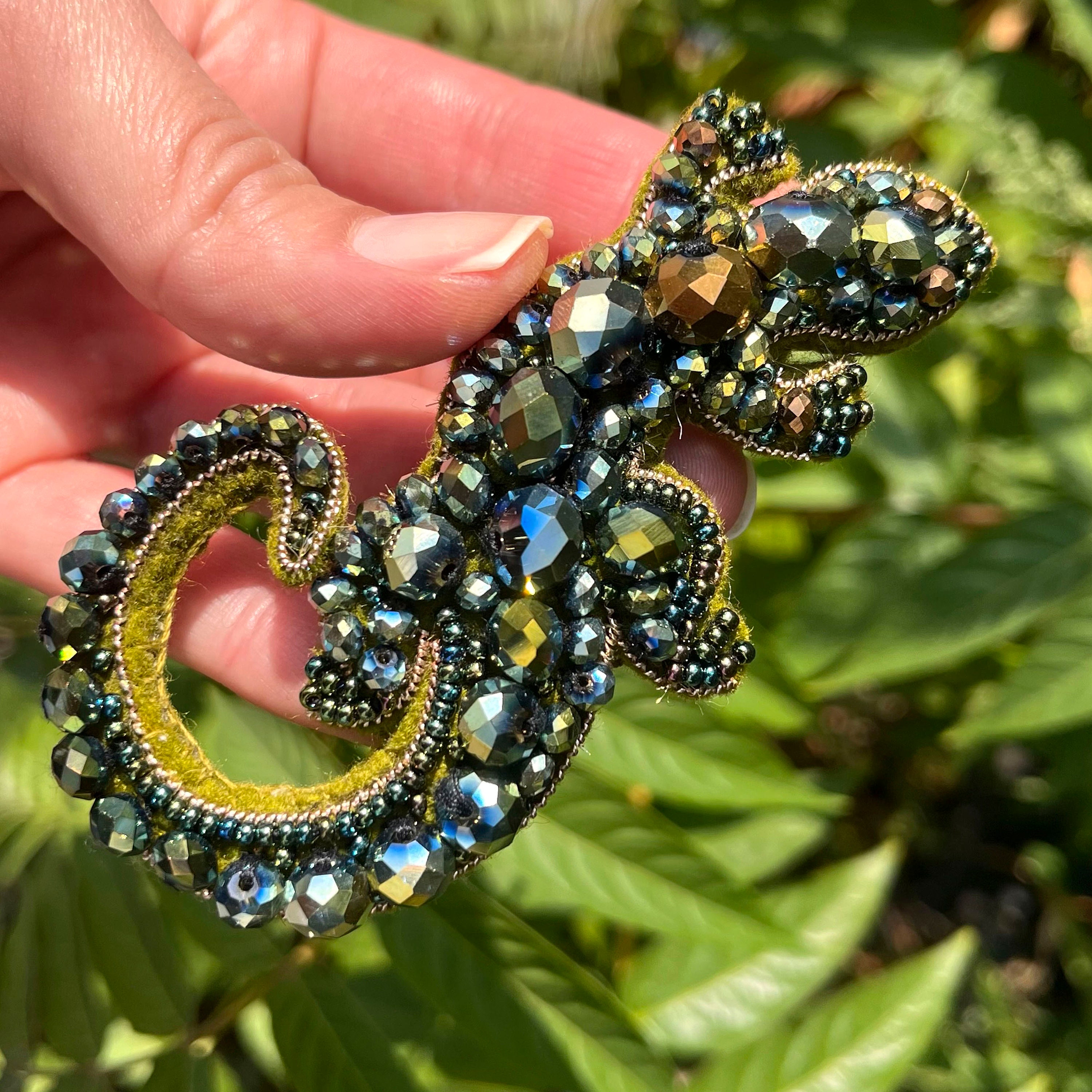 Beaded Embroider Kit, Salamander Brooch, Needlework Beading, DIY Craft ...