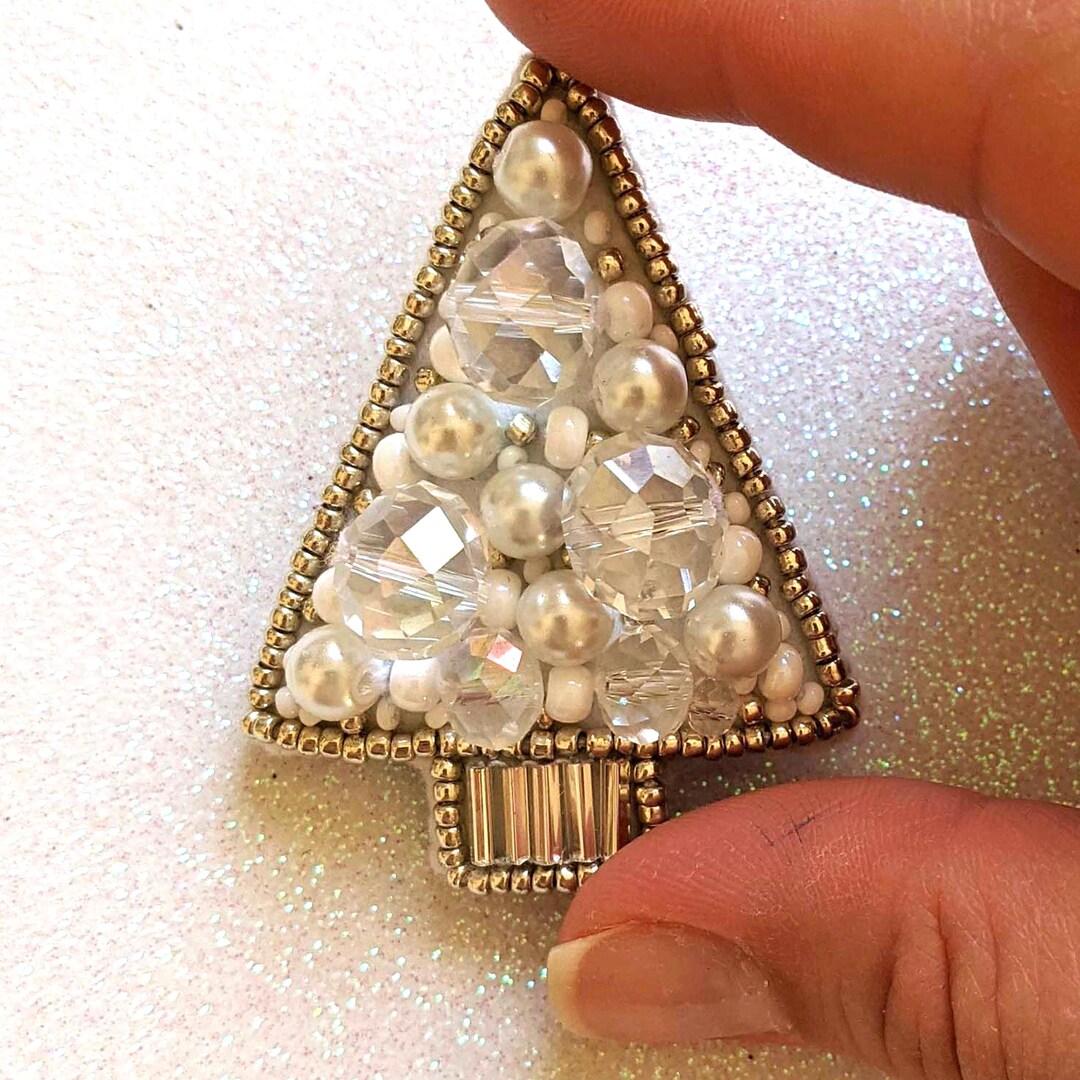 Beaded Christmas Kits - Brooch Tree, DIY Brooch Kit, Hand Embroidery - Etsy