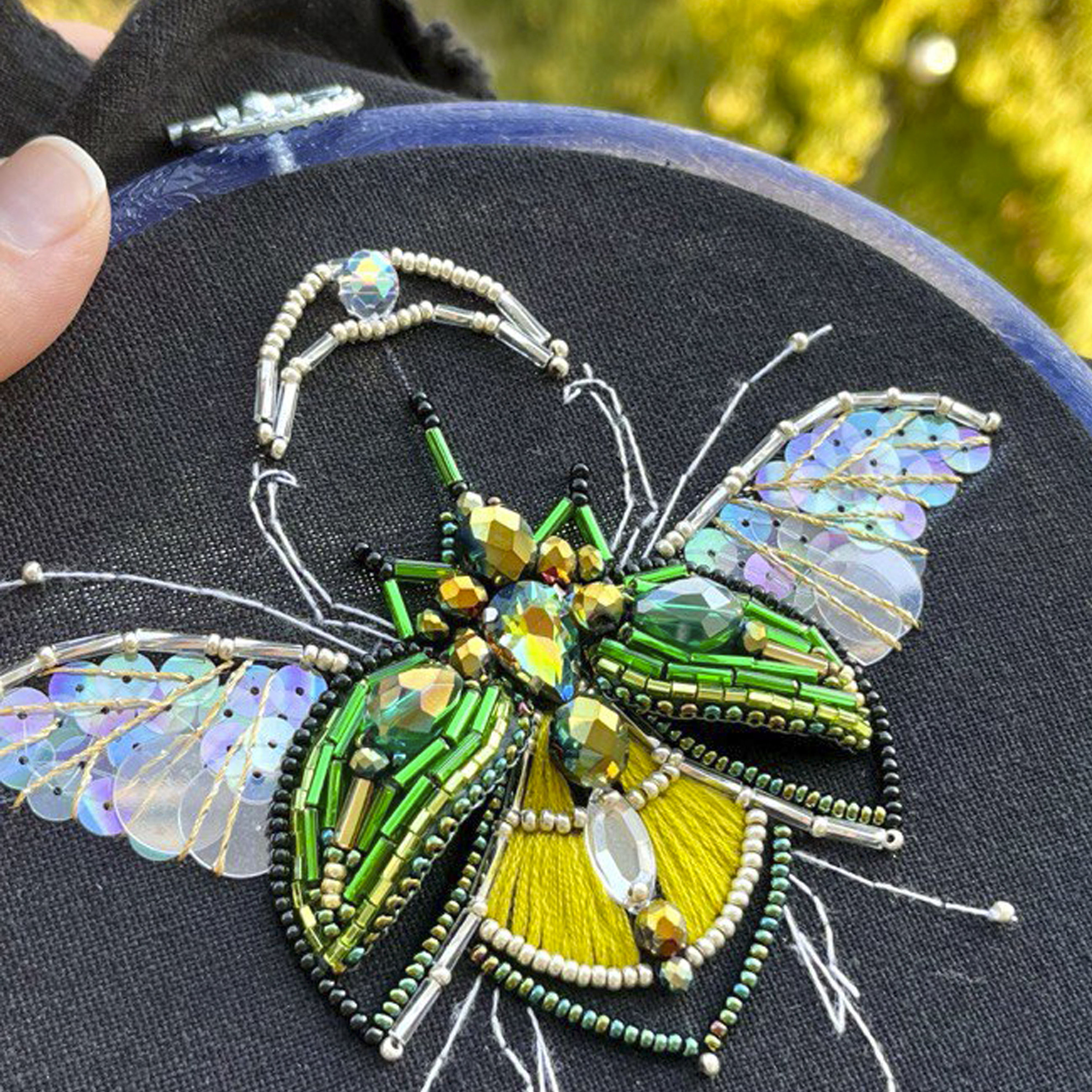 Bead Embroidery Scarab, DIY Beaded Insect, Bug Needlepoint, Craft Kit ...