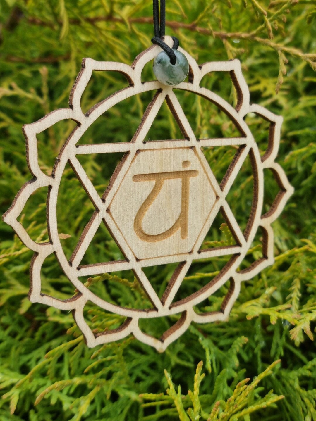 Heart Chakra Car Diffuser: Wooden Mandala Art for Positive Energy ...