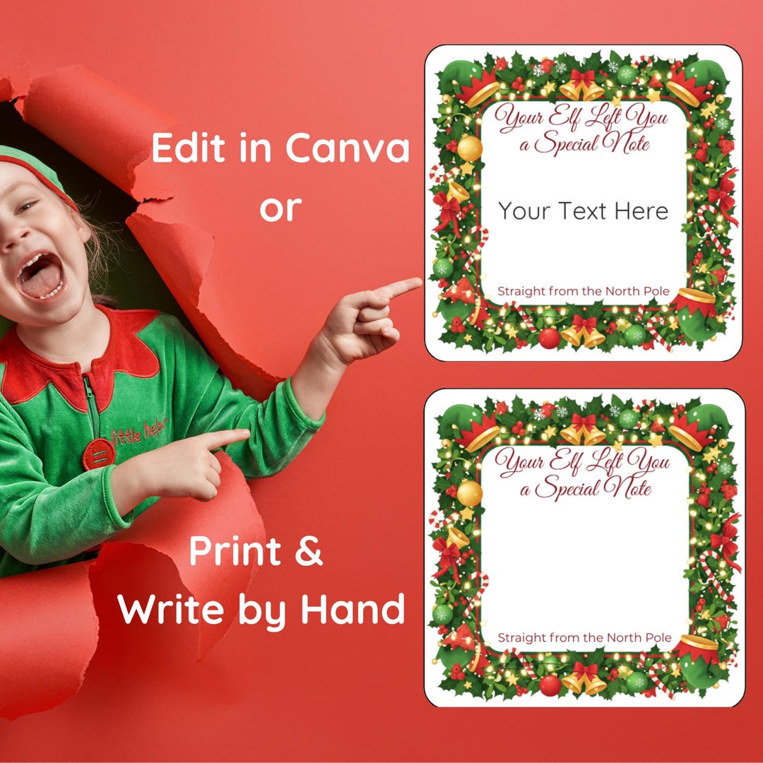 Christmas Elf Note Templates, Printable North Pole Notes for Kids ...