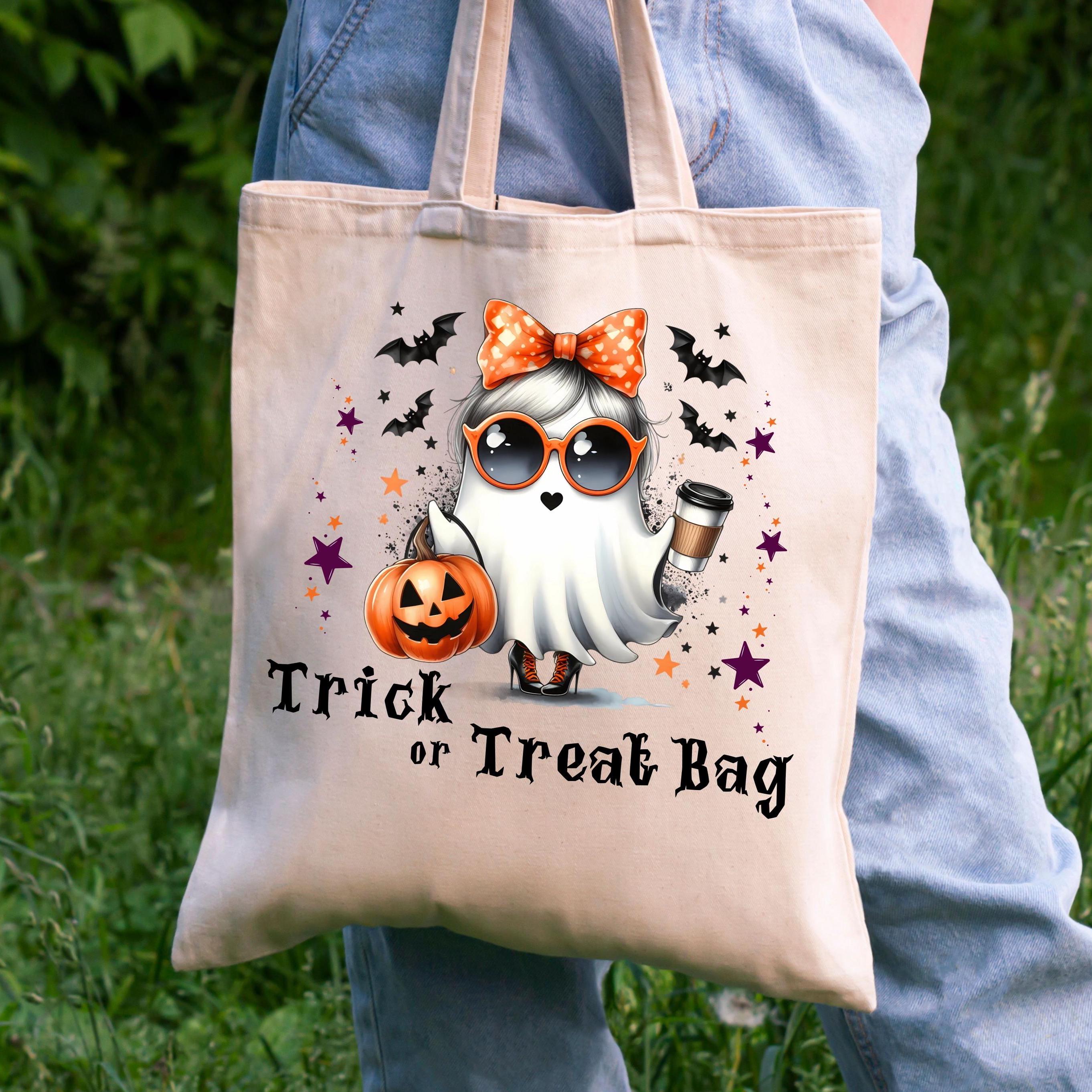 Halloween Trick or Treat Bag Png Kids Cute Ghost Png Digital Download ...