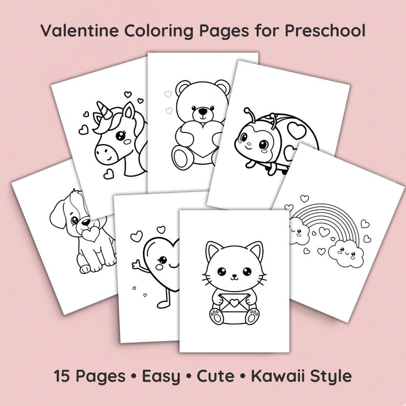Valentine Coloring Pages for Kids, Preschool & Toddler Coloring Sheets ...