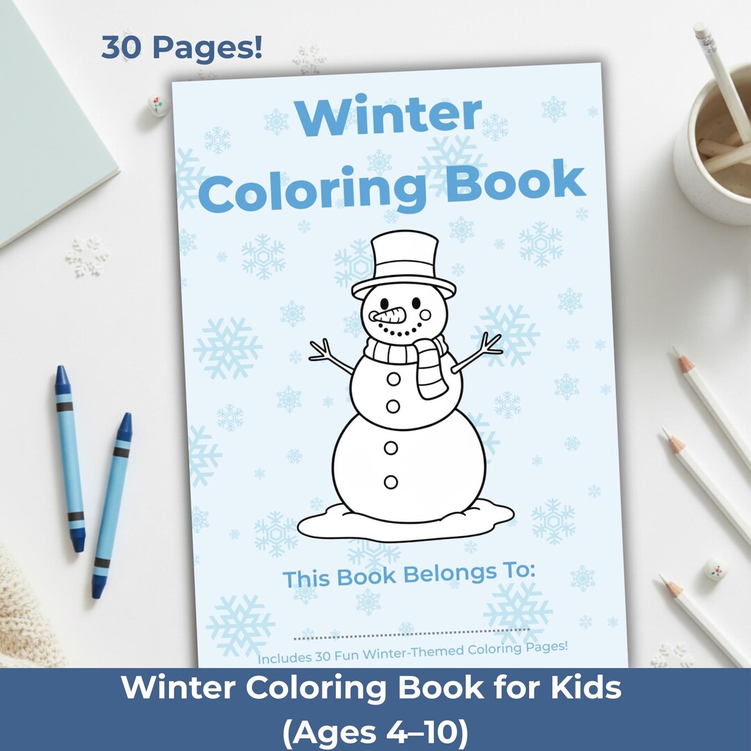 Winter Coloring Pages for Kids, 30 Printable Winter Coloring Sheets ...