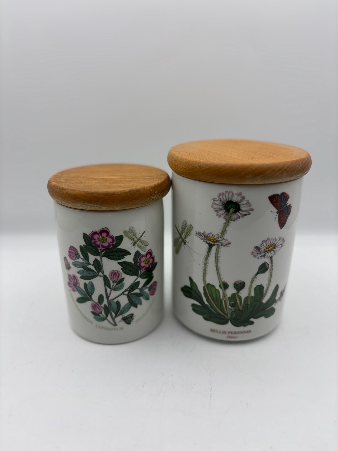 Vintage Portmeirion Botanic Garden Canisters With Wooden Lids - Set of ...
