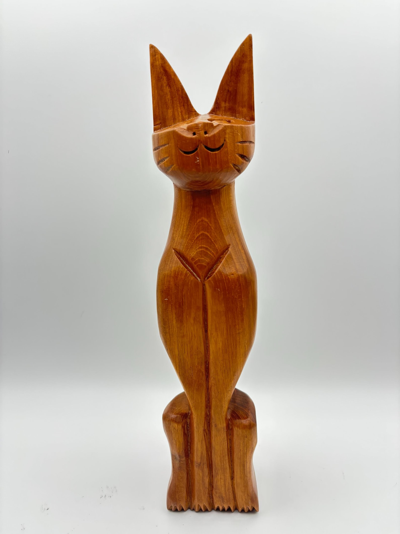Mid Century Teak Siamese Cat Statue - Etsy